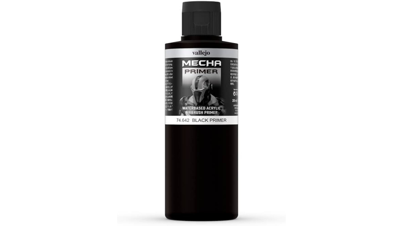 Vallejo Mecha Colour 200ml Waterbased Acrylic Paint - Black Primer ...