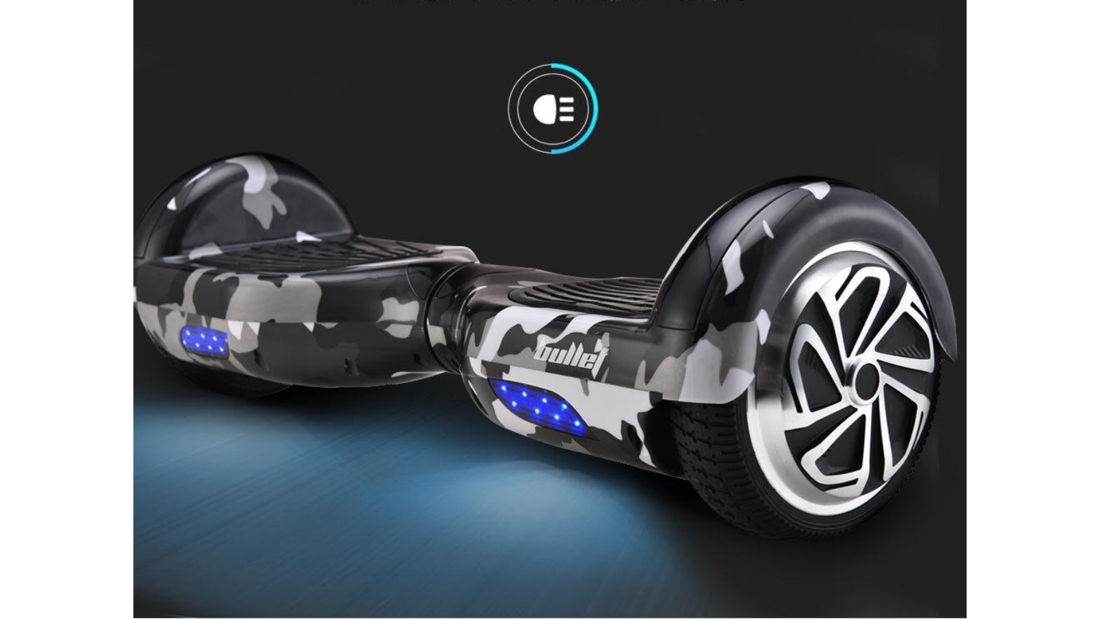 BULLET Hoverboard Scooter Electric 6.5" Wheels - Camo Grey | Harvey Norman