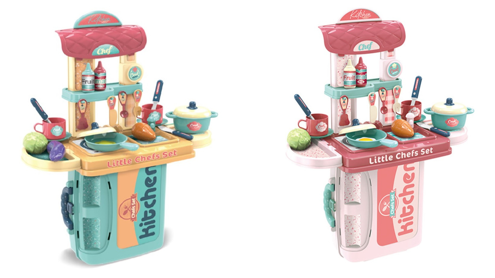 Megajoy 3-in-1 Kitchen Educational Pretend Play Toy Suitcase Gift ...