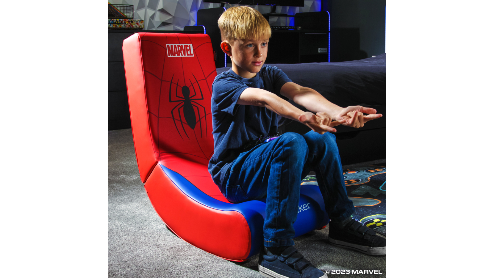 X Rocker Spider Man Marvel Icon Junior Floor Gaming Chair | Harvey Norman