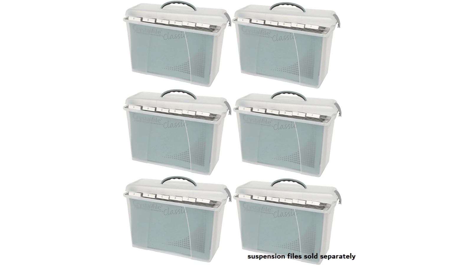 Crystalfile Box of 6 Clear Carry Case Storage | Harvey Norman