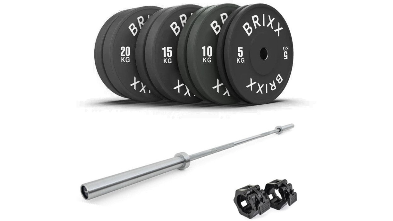 BRIXX 20kg Barbell plus Classic Olympic Bumper Plates - 100kg | Harvey ...