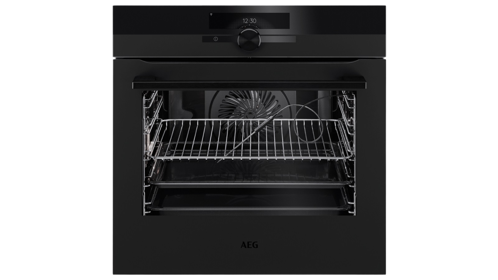 AEG 600mm SenseCook Pyrolytic Oven - Matte Black | Harvey Norman