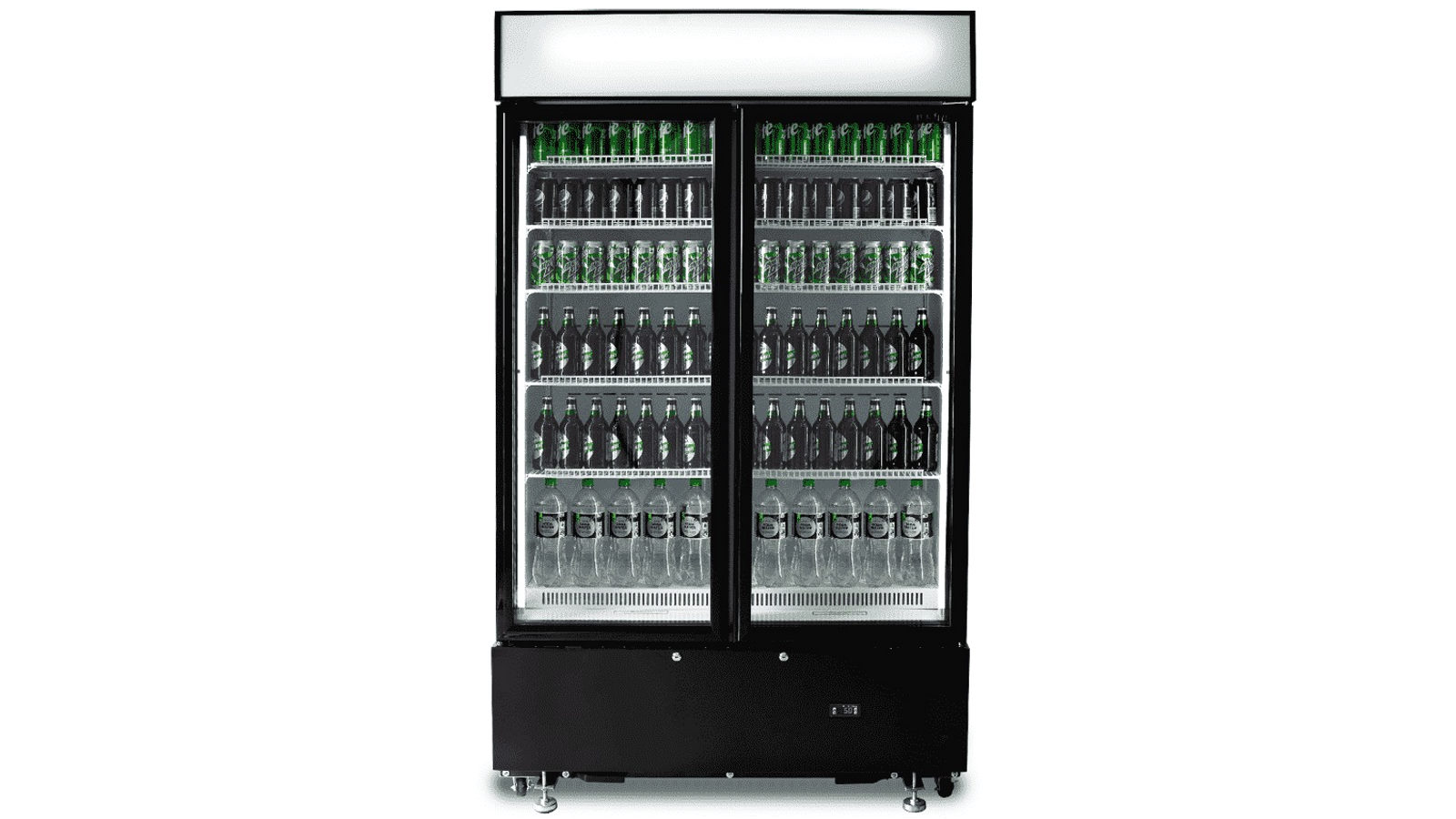 Bromic 1000L LED Display Fridge Cassette Flat Glass Door - Black ...