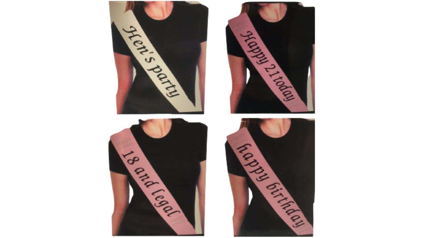 BR Costumes Birthday Hens Night Bridal Sash | Harvey Norman