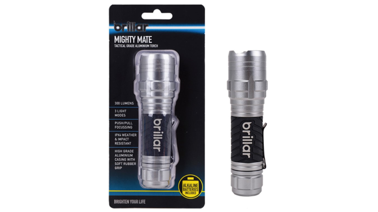 Brillar Mighty Mate 300 Lumen Battery Torch | Harvey Norman