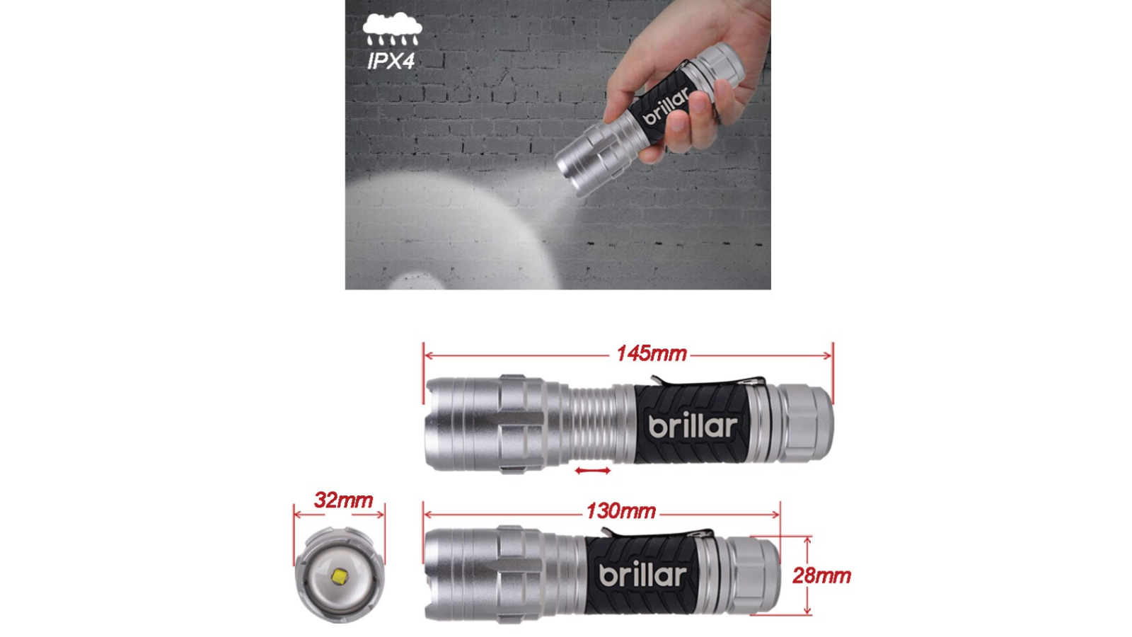 Brillar Mighty Mate 300 Lumen Battery Torch | Harvey Norman
