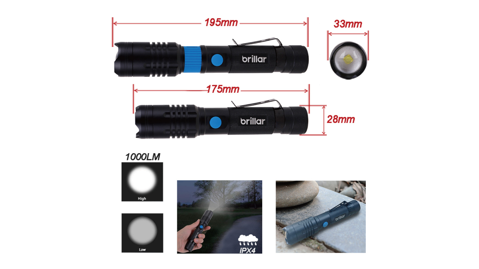 Brillar Investigator 1000 Lumen USB Rechargeable Torch | Harvey Norman