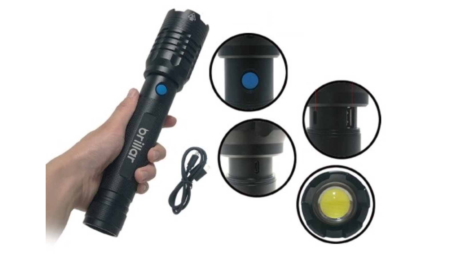 Brillar Commander 4000 Lumen USB Rechargeable Torch | Harvey Norman