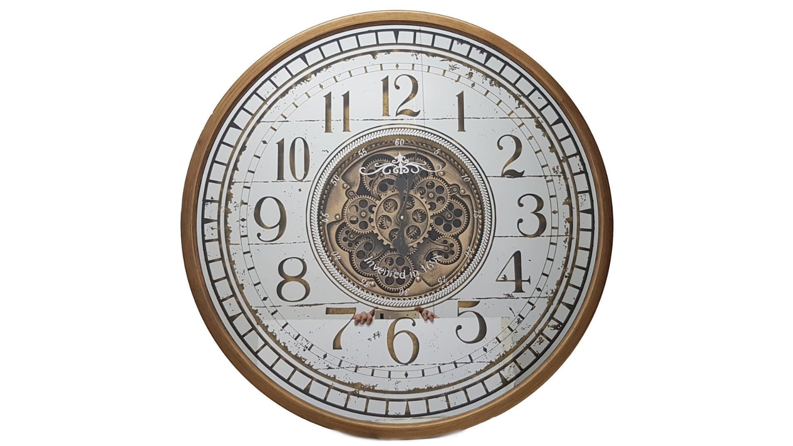 Italian Luxury Group Chateau Round Mirrored Metal Wall Clock - Gold ...