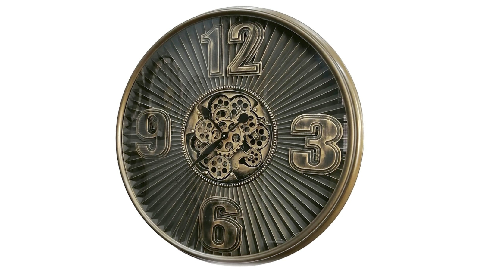 Italian Luxury Group The Aviator Round Maxim Ribbed Metal Clock ...