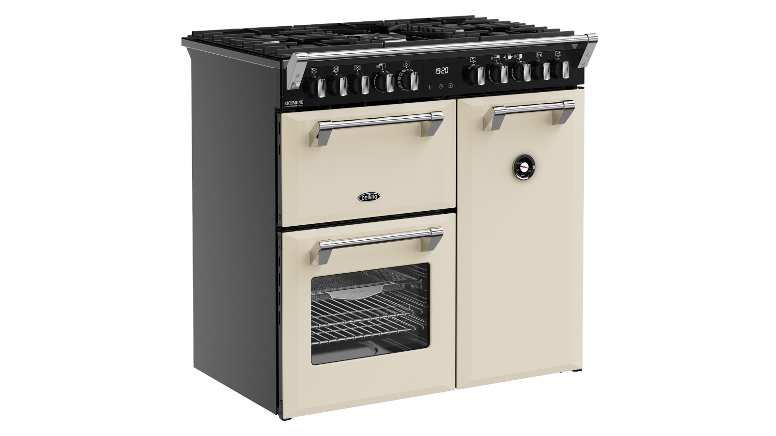 Belling 90cm Richmond Deluxe Dual Fuel Range Cooker - Cream | Harvey Norman