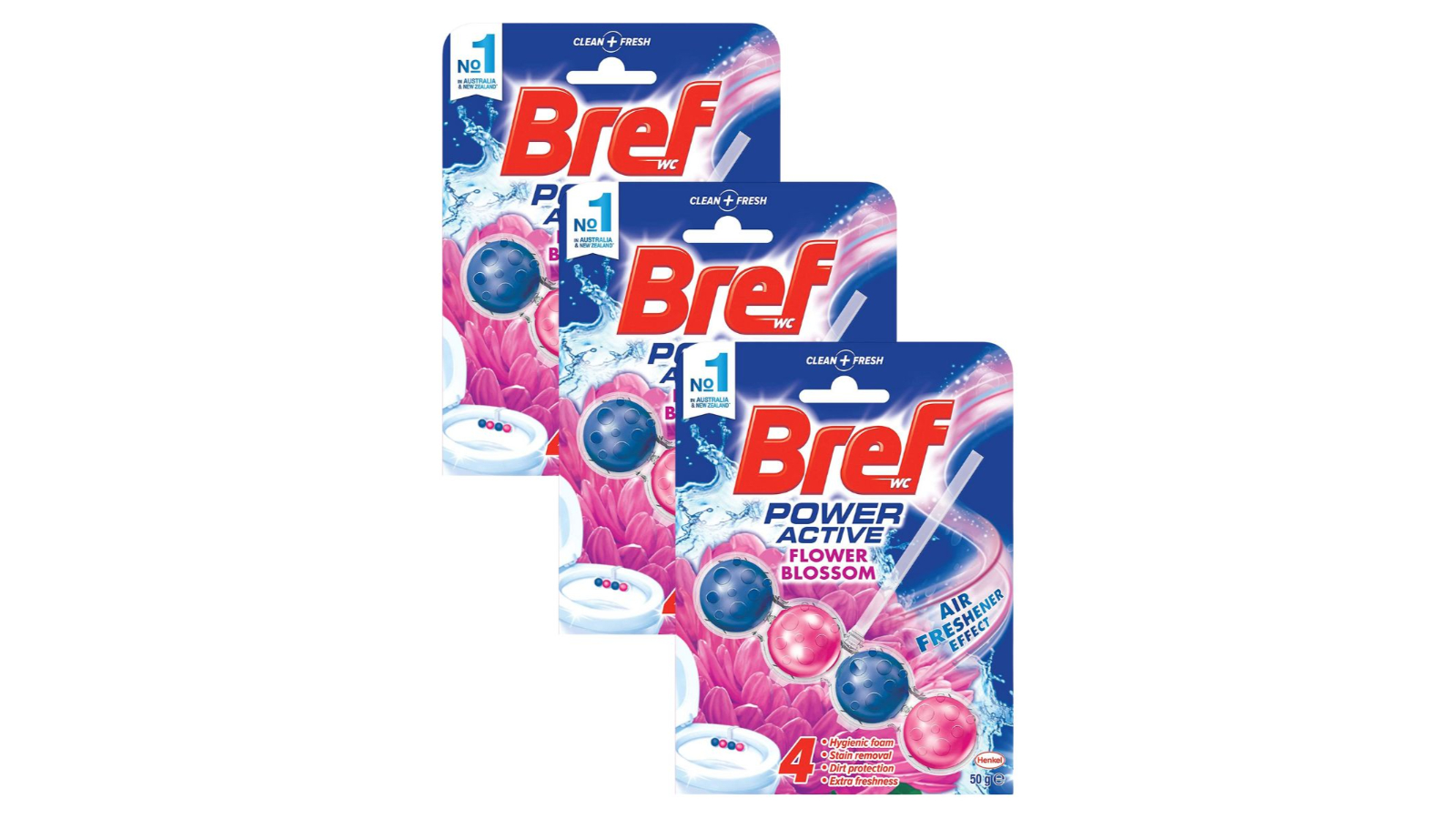 Bref 3 Piece 50g Toilet Cleaner - Flower Bloom | Harvey Norman
