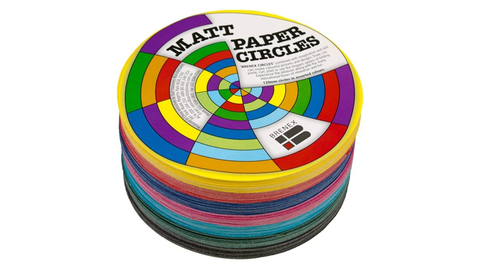 Brenex Pack of 500 Assorted Matt Circle Paper Double Side - 18cm ...