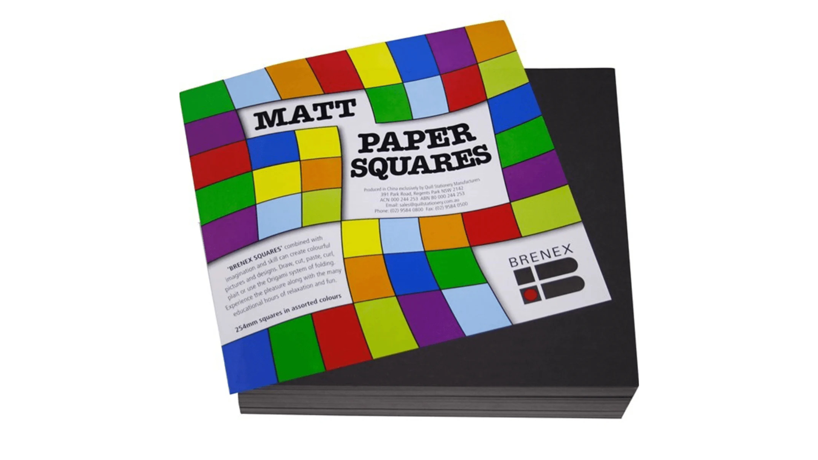 Brenex Pack of 360 Black Matt Square Paper Single Side - 25.4 x 25.4cm ...