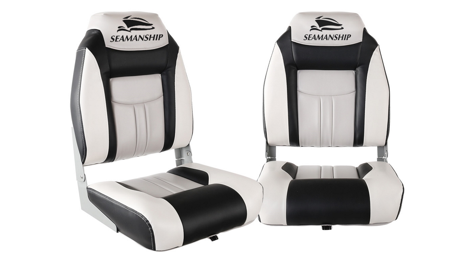 Seamanship 2x Swivel Boat Seats - Grey/Black | Harvey Norman