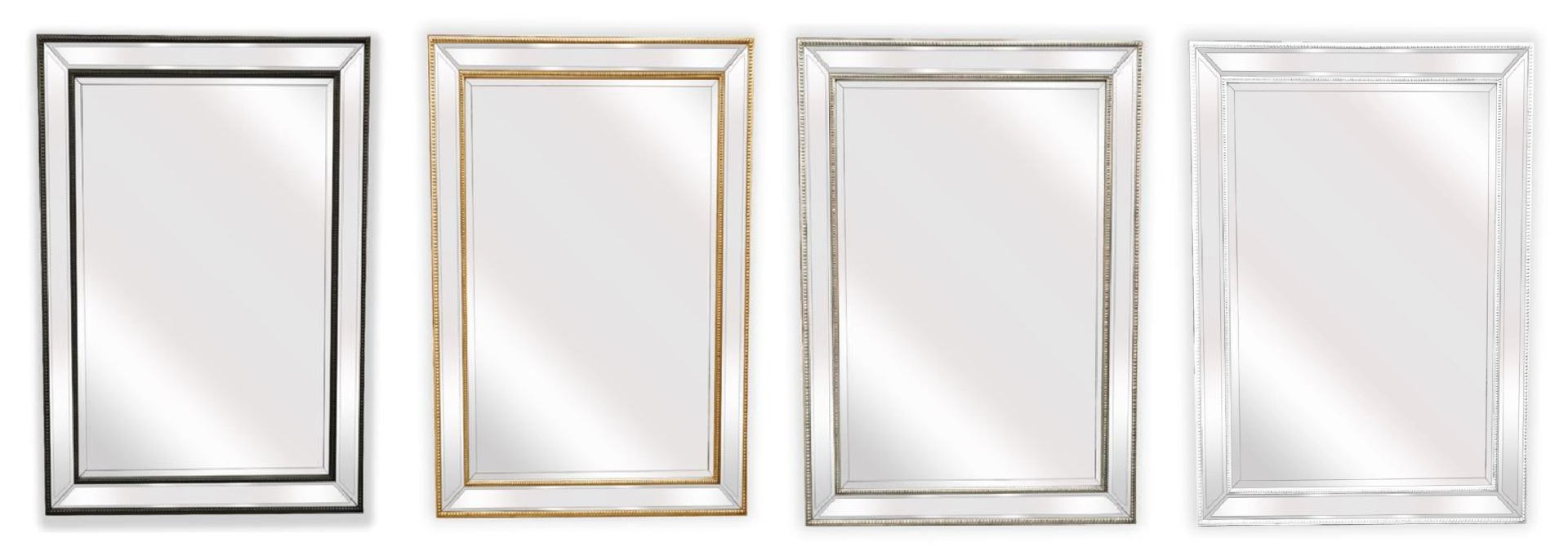 Silsan Decor Beaded Rectangle 80cm x 110cm Framed Mirror | Harvey Norman