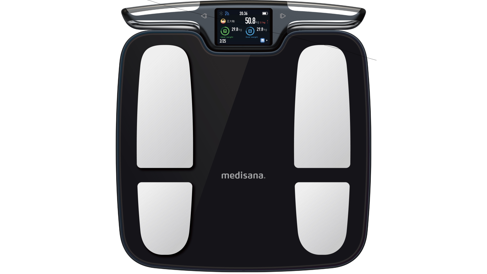 Medisana BS 855 Connect Wi-Fi 8-Electrode Body Analysis Scale | Harvey ...