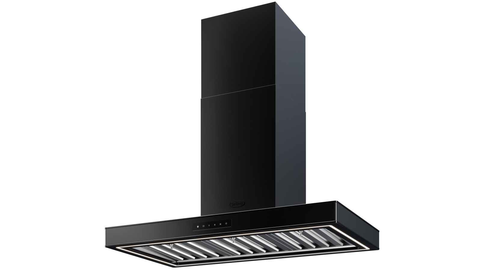 Belling 90cm T-Shape Canopy Rangehood with LED Lightning - Matte Black ...