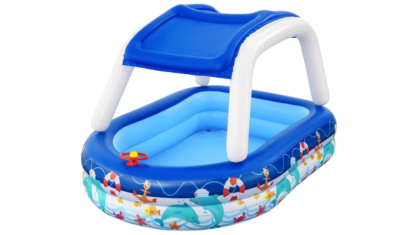 Bestway Kids Inflatable Sea Captain Play Pool with Canopy Sunshade ...