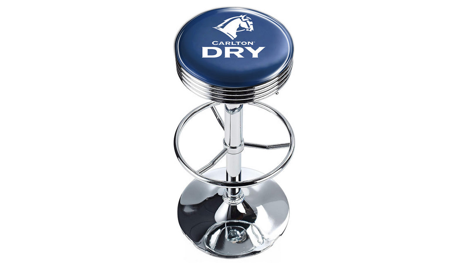 A Man & His Cave Carlton Dry Retro Round 59cm Bar Stool - Blue | Harvey ...