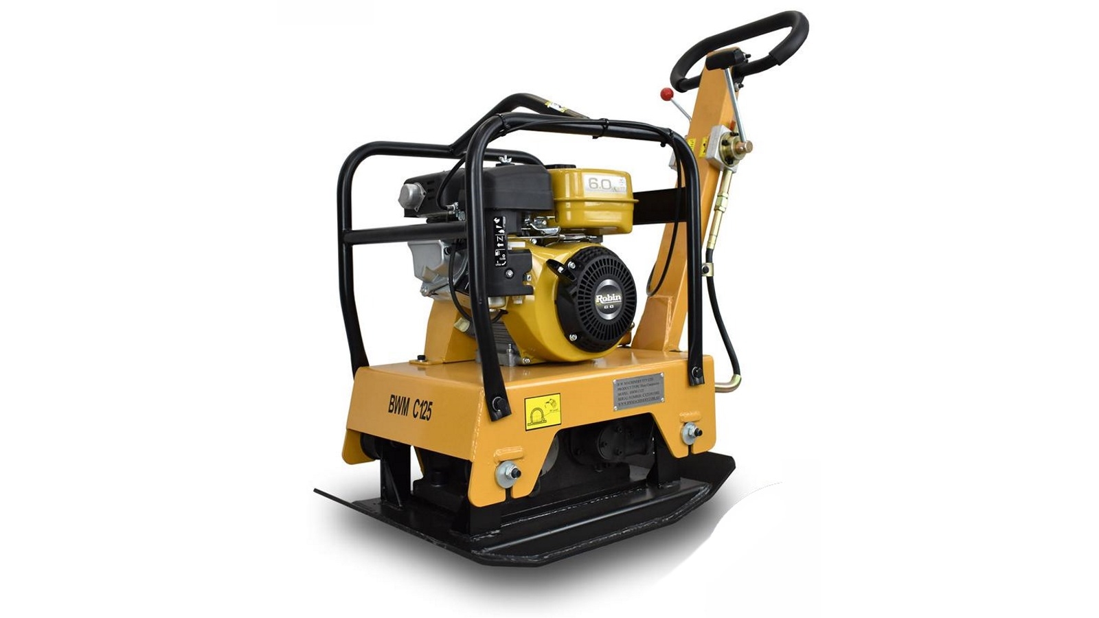 BWM 22KN Commercial Reversible Plate Compactor Robin EX17 6HP Engine with Wheels C125
