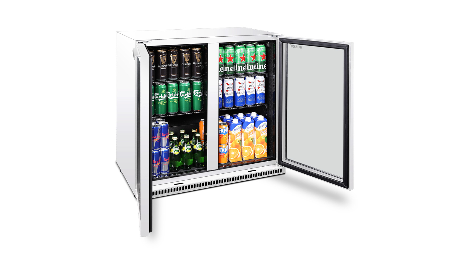 Husky 203L Double Door Home Bar Drinks Chiller - White | Harvey Norman