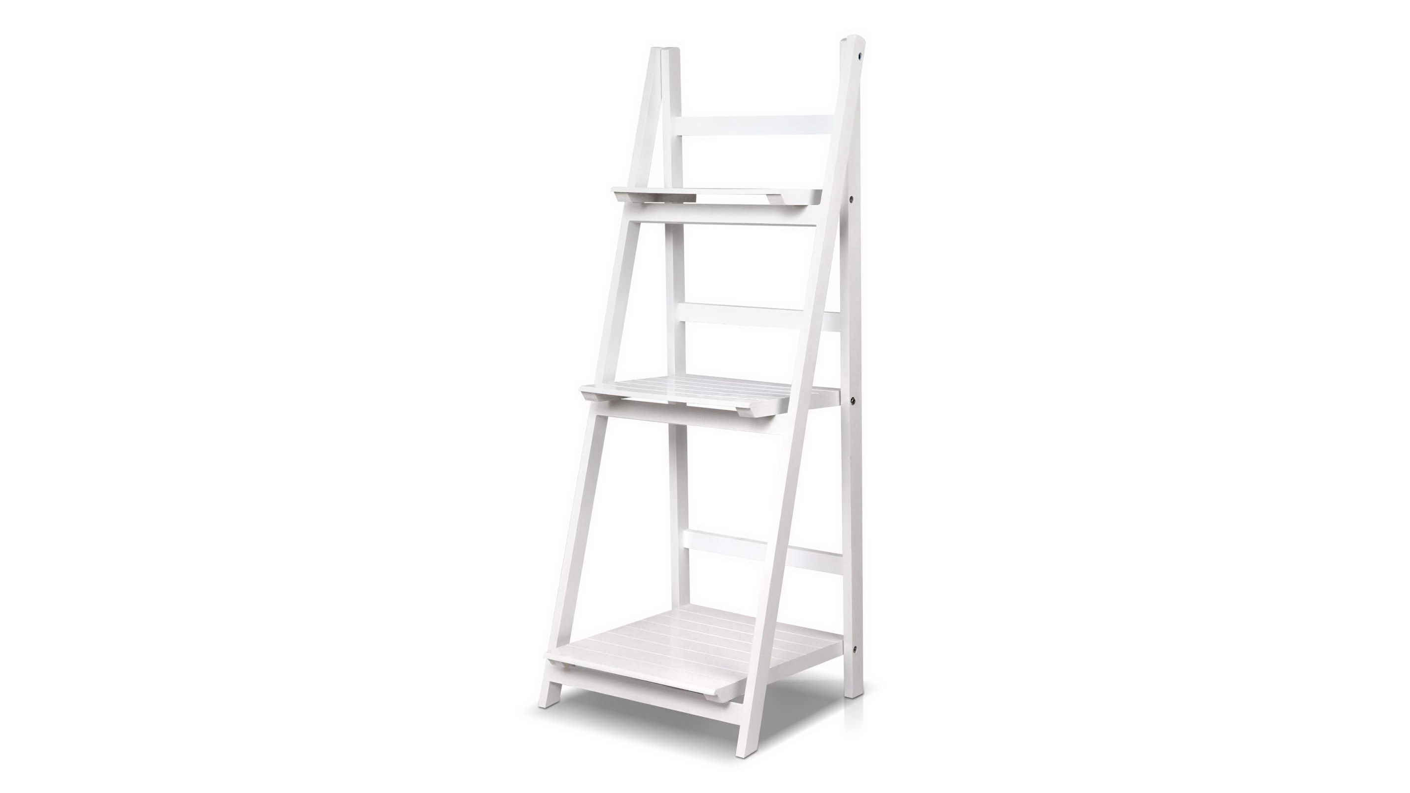 Artiss 3 Tier Ladder Shelf Stand - White | Harvey Norman
