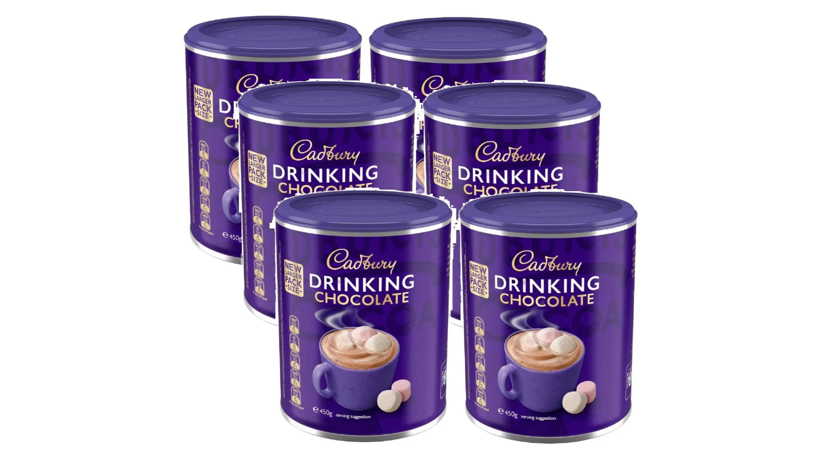 Cadbury Pack of 6 Milk Drinking Chocolate Powder - 2.7kg | Harvey Norman