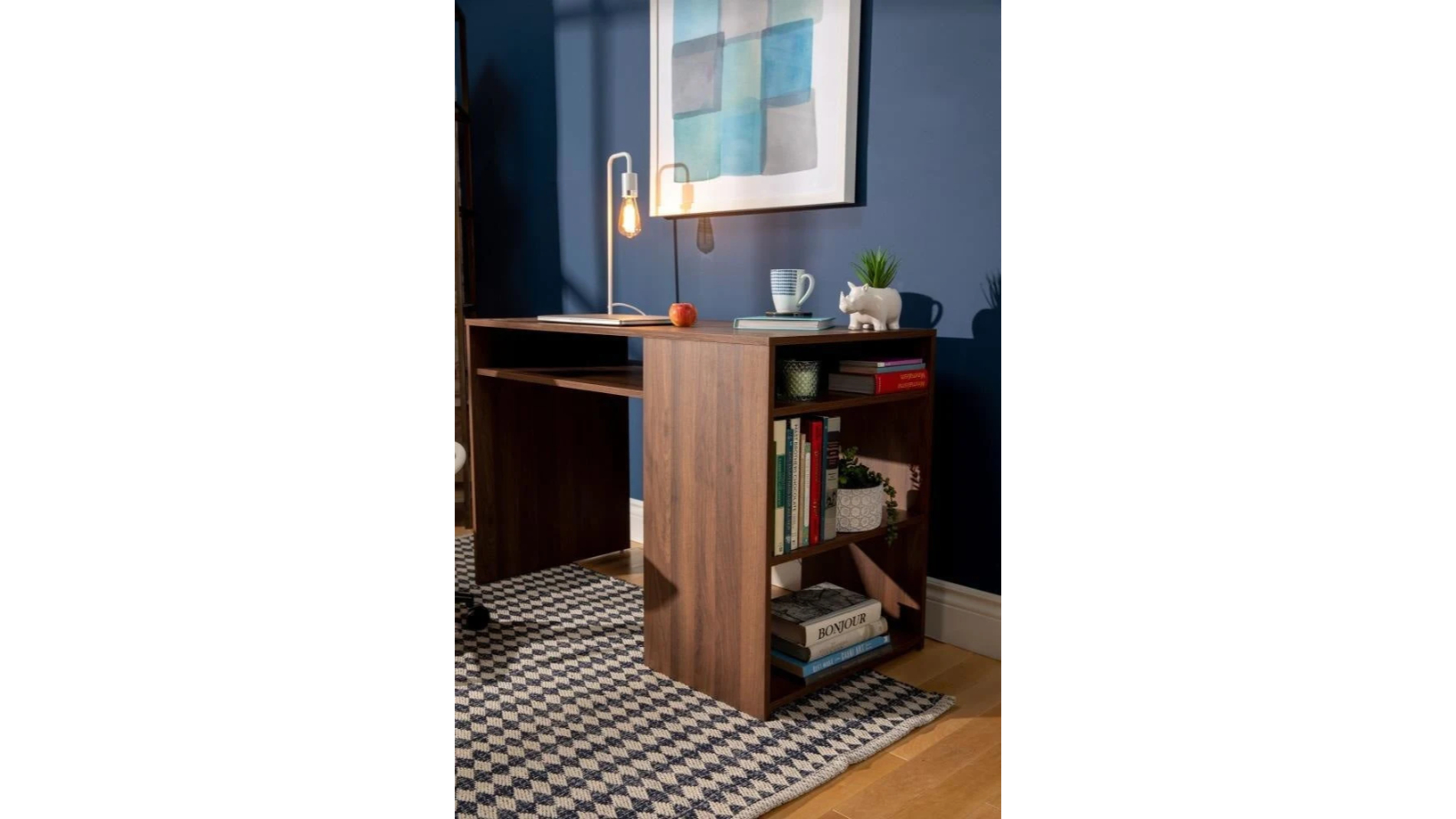 HomeStar Caley Wooden Office Desk Table - Dark Walnut | Harvey Norman