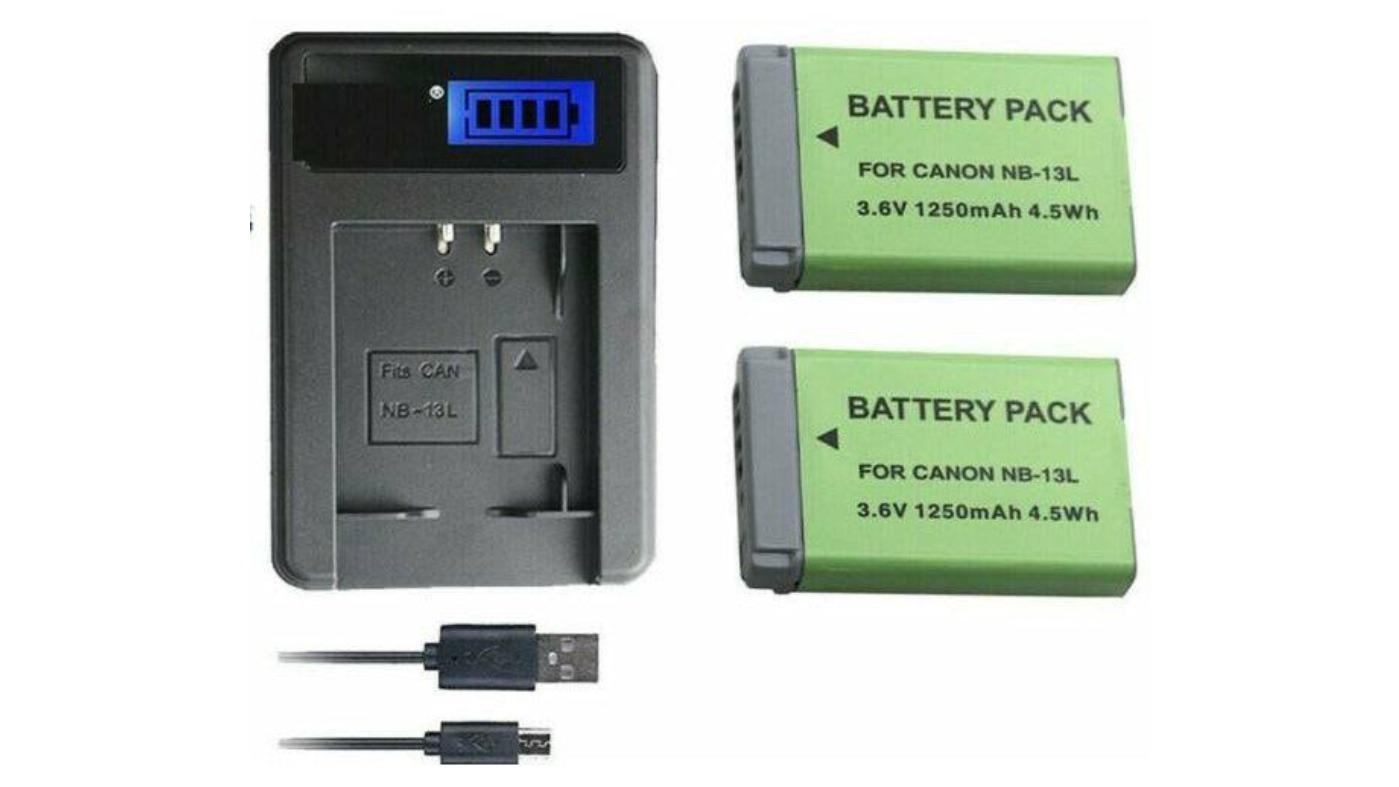 BatteryMate BMNB13L2+CH Battery and Charger for Canon PowerShot G7 X ...