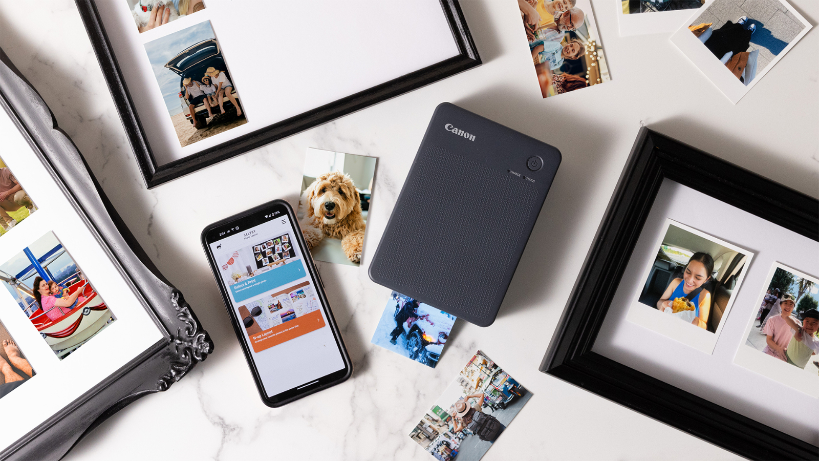 Canon Selphy Square QX20 Compact Photo Printer - Black | Harvey Norman