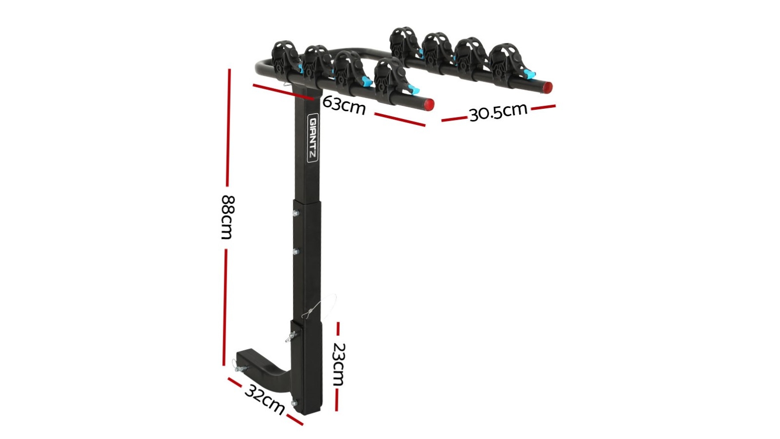 Giantz Bike Carrier 4 Bicycle Rack Hitch Mount - Black | Harvey Norman
