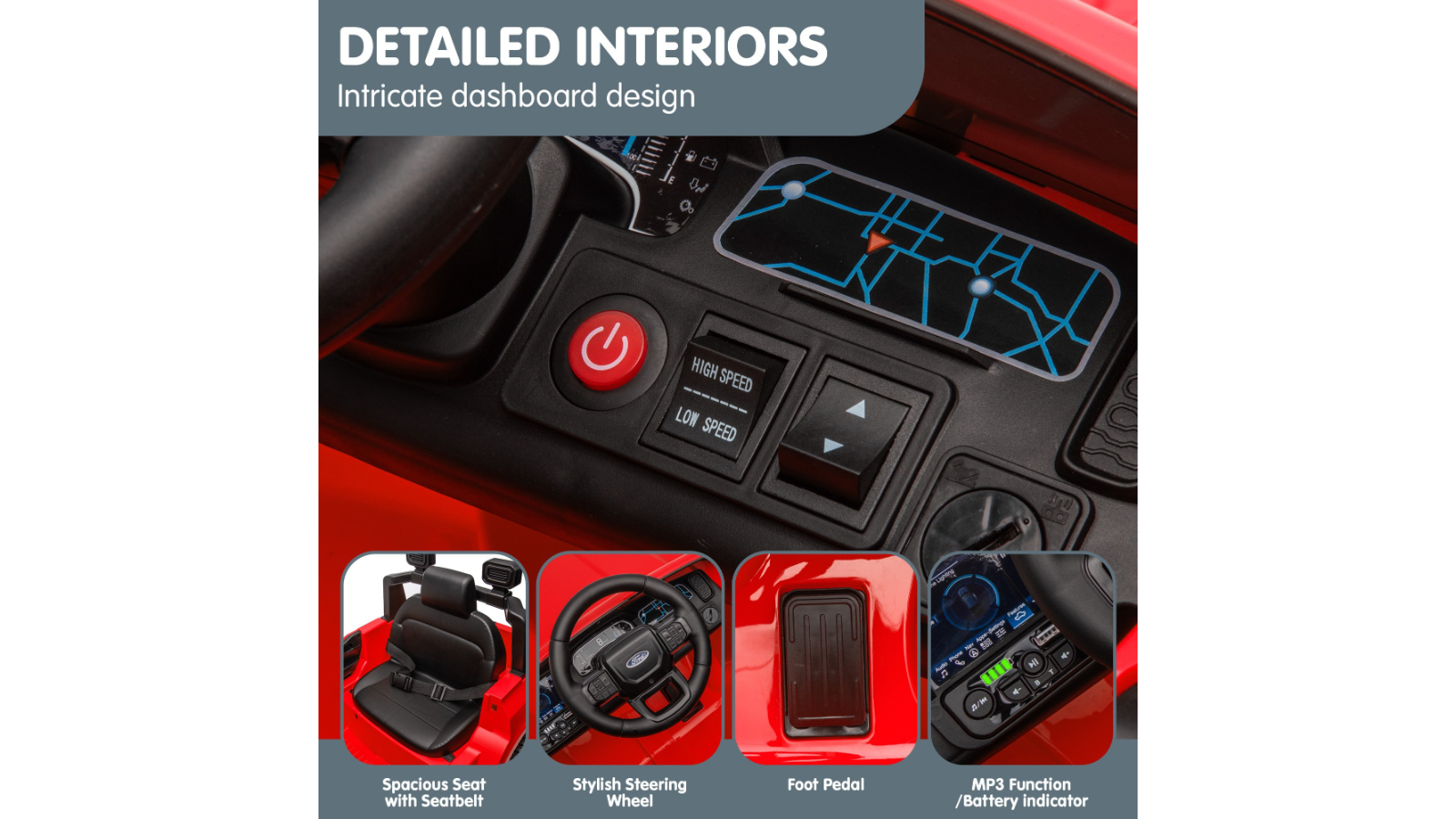 Kahuna Ford Ranger Electric Kids Ride-On Car - Red | Harvey Norman