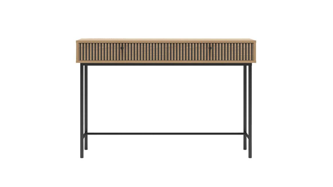 HomeStar Carlos Computer Metal Leg Office Desk with Drawer - Oak/Black ...