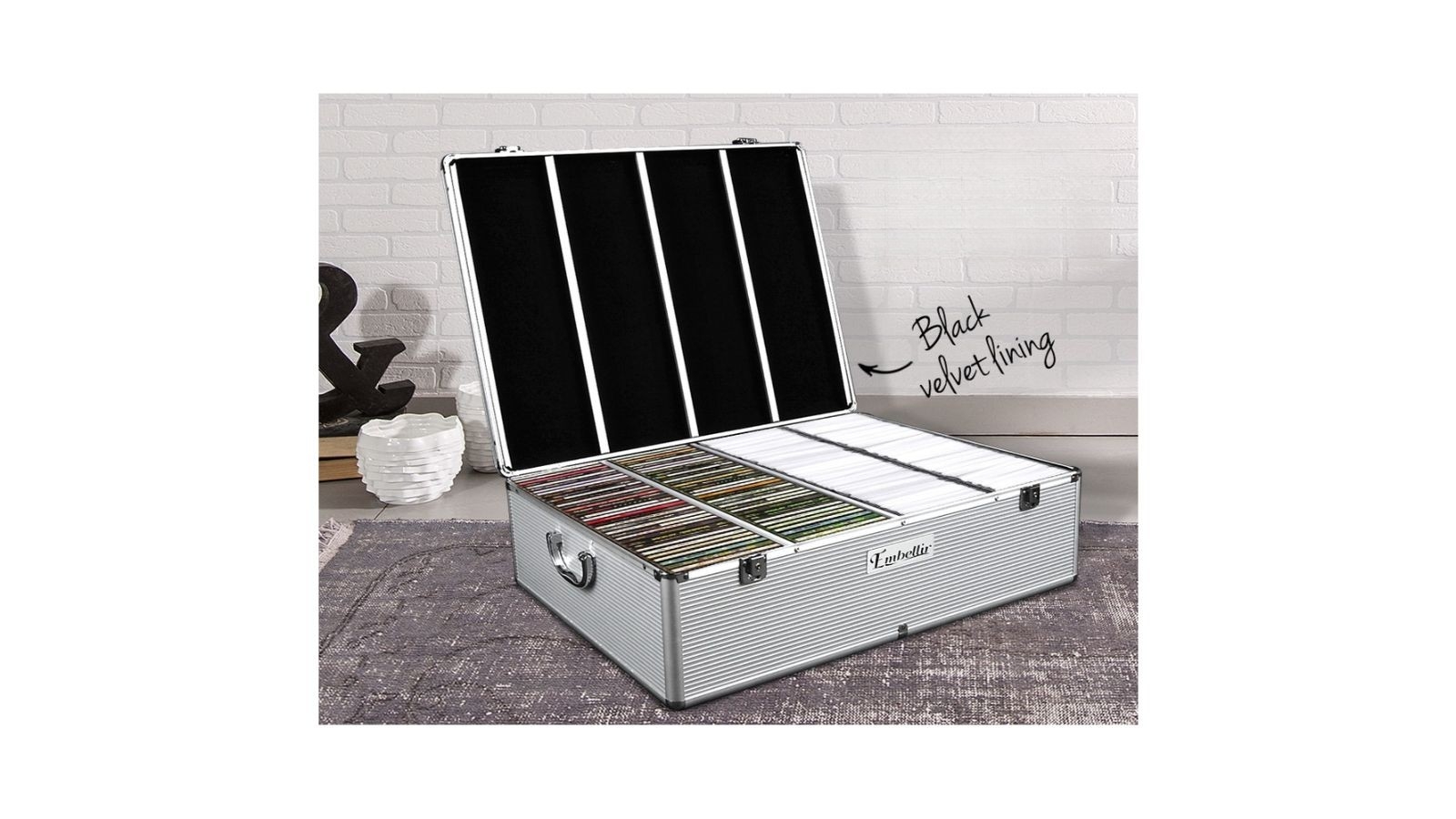 Embellir CD Storage 1000 Discs Aluminium Case DVD Folders | Harvey Norman