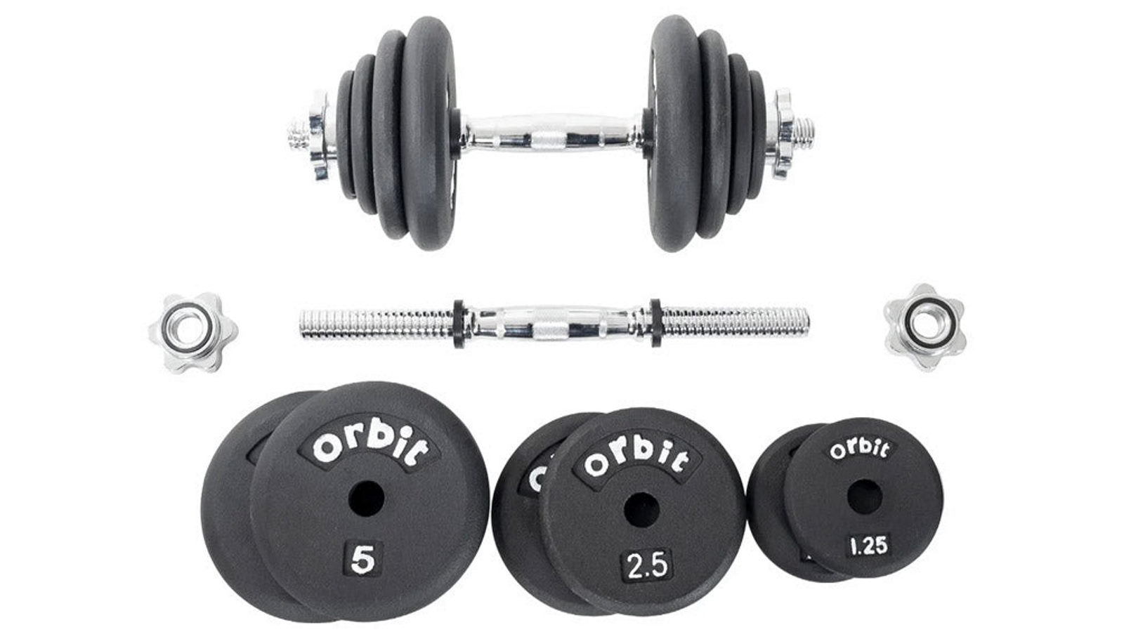Orbit Fitness 39kg Dumbbell Set - Spin Lock | Harvey Norman