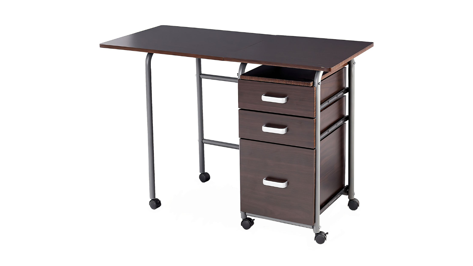 Costway Space-Saving Computer Desk with 3-Drawer - Brown | Harvey Norman