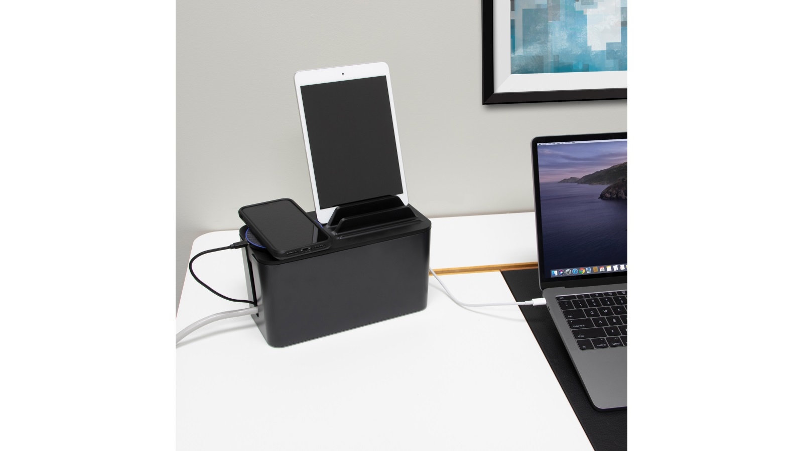 Bluelounge Cablebox Mini Station - Black | Harvey Norman