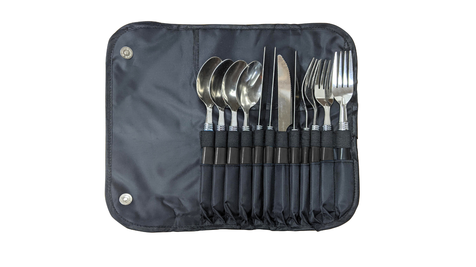 Wildtrak 12 Piece Stainless Steel Cutlery Set with Roll Up Pouch ...