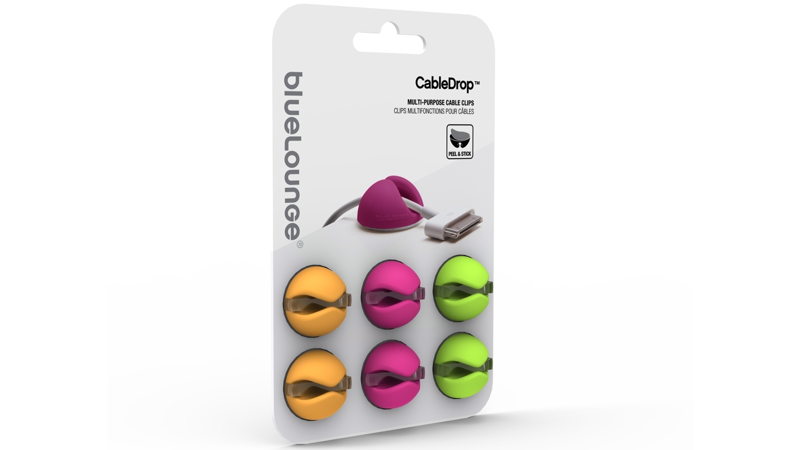 Bluelounge CableDrop Multi-Purpose Cable Clip - Bright | Harvey Norman