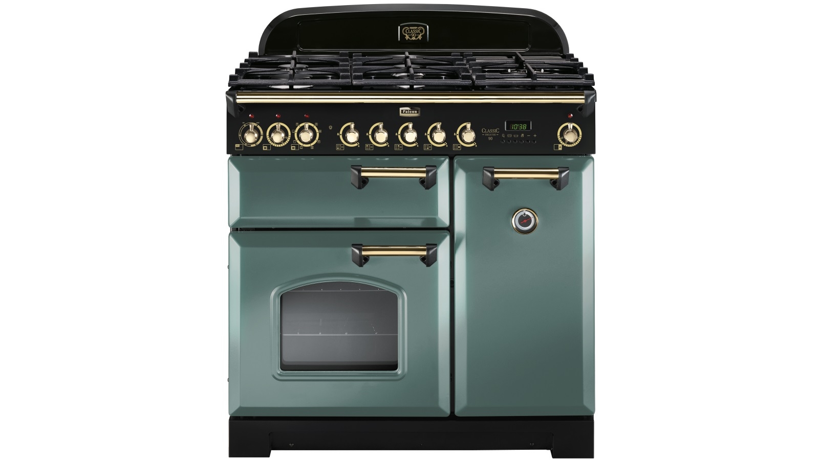 Falcon Classic Deluxe 900mm Brass Fitting Dual Fuel Freestanding Cooker ...