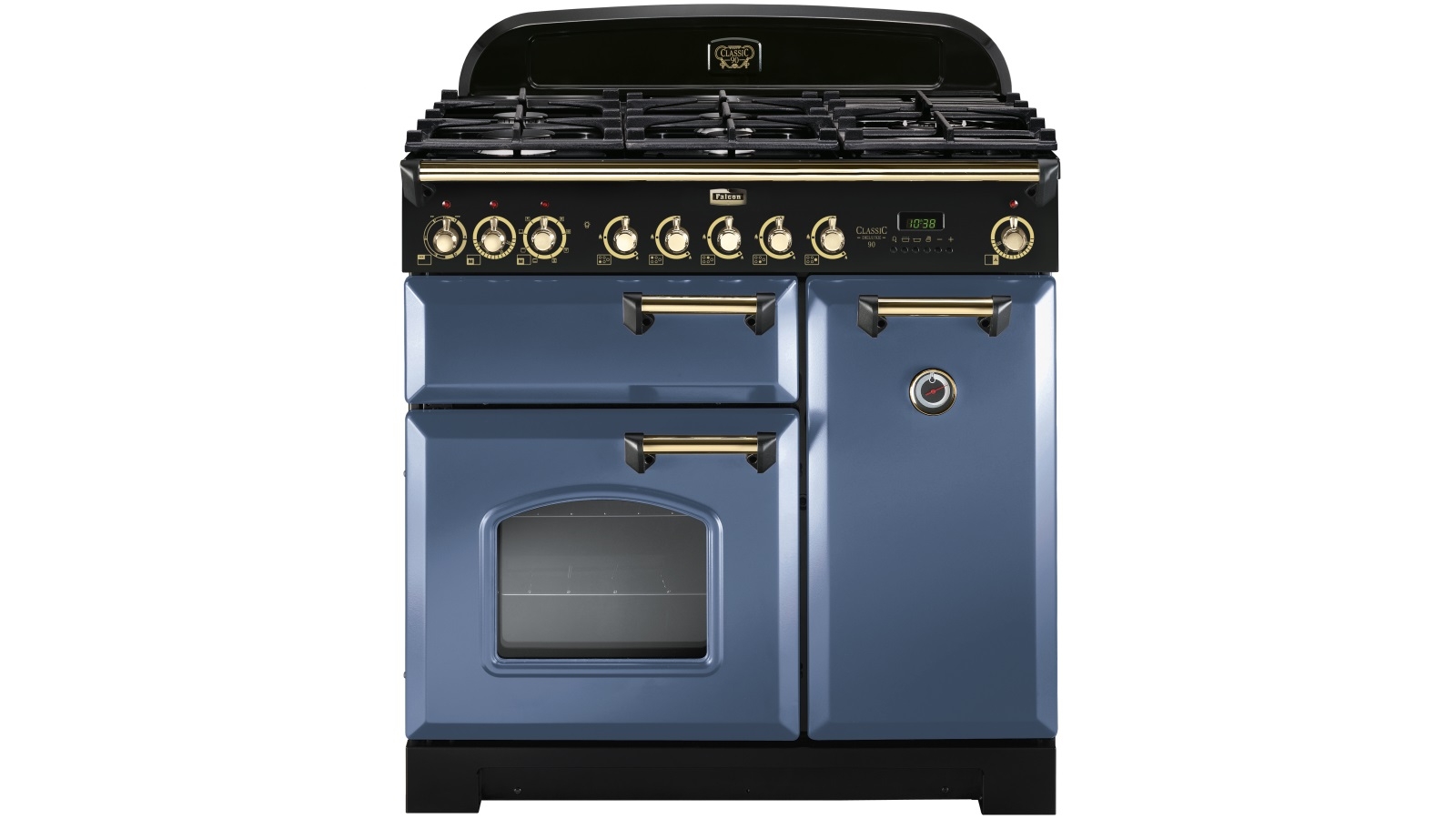 Falcon Classic Deluxe 900mm Brass Fitting Dual Fuel Freestanding Cooker ...