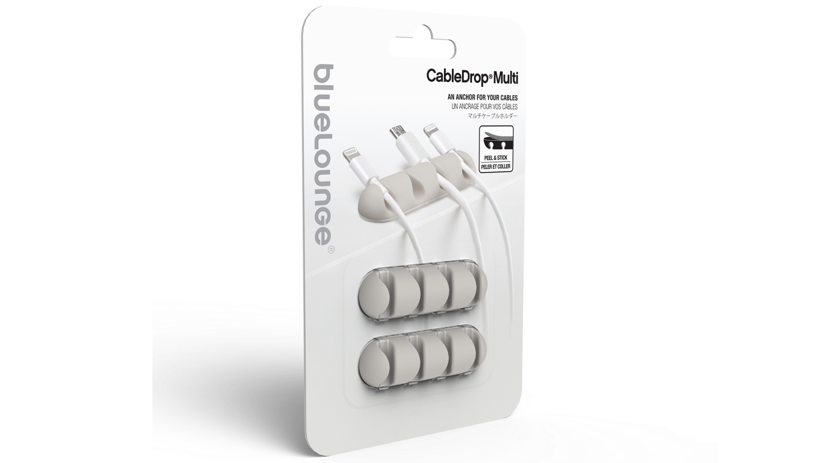 Bluelounge CableDrop Multi Cable Clip - White | Harvey Norman