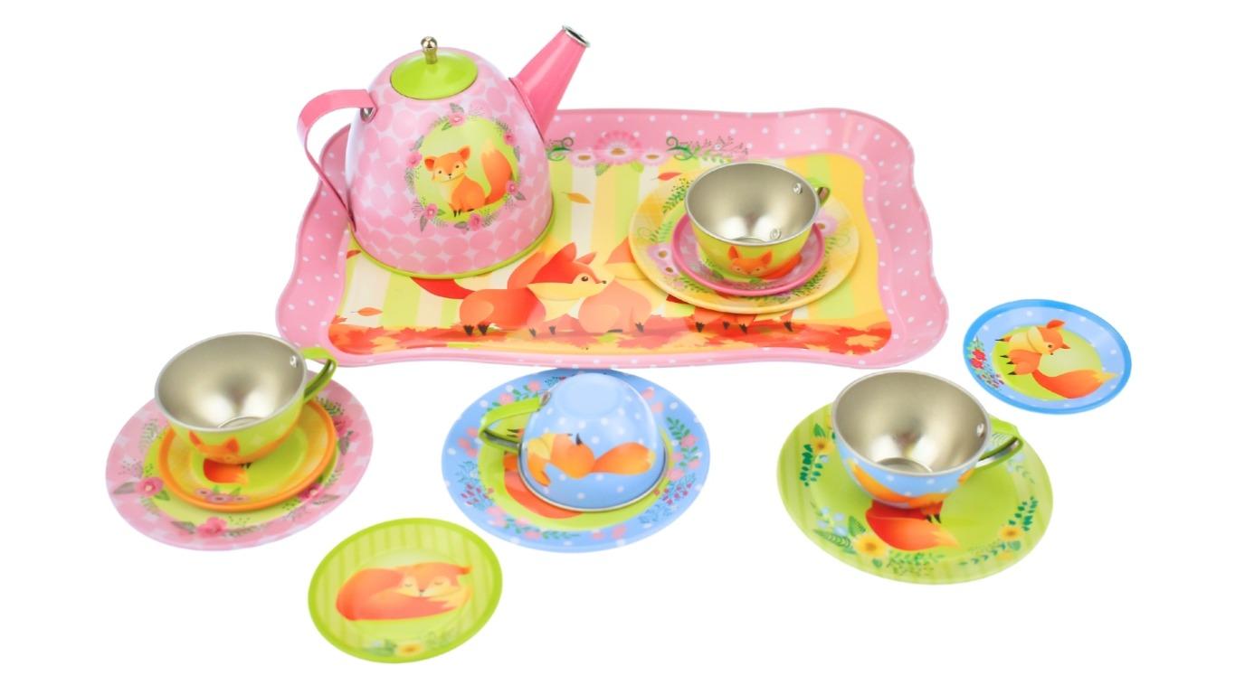 Kaper Kidz 15 Piece Woodland Fox Tin Tea Set | Harvey Norman