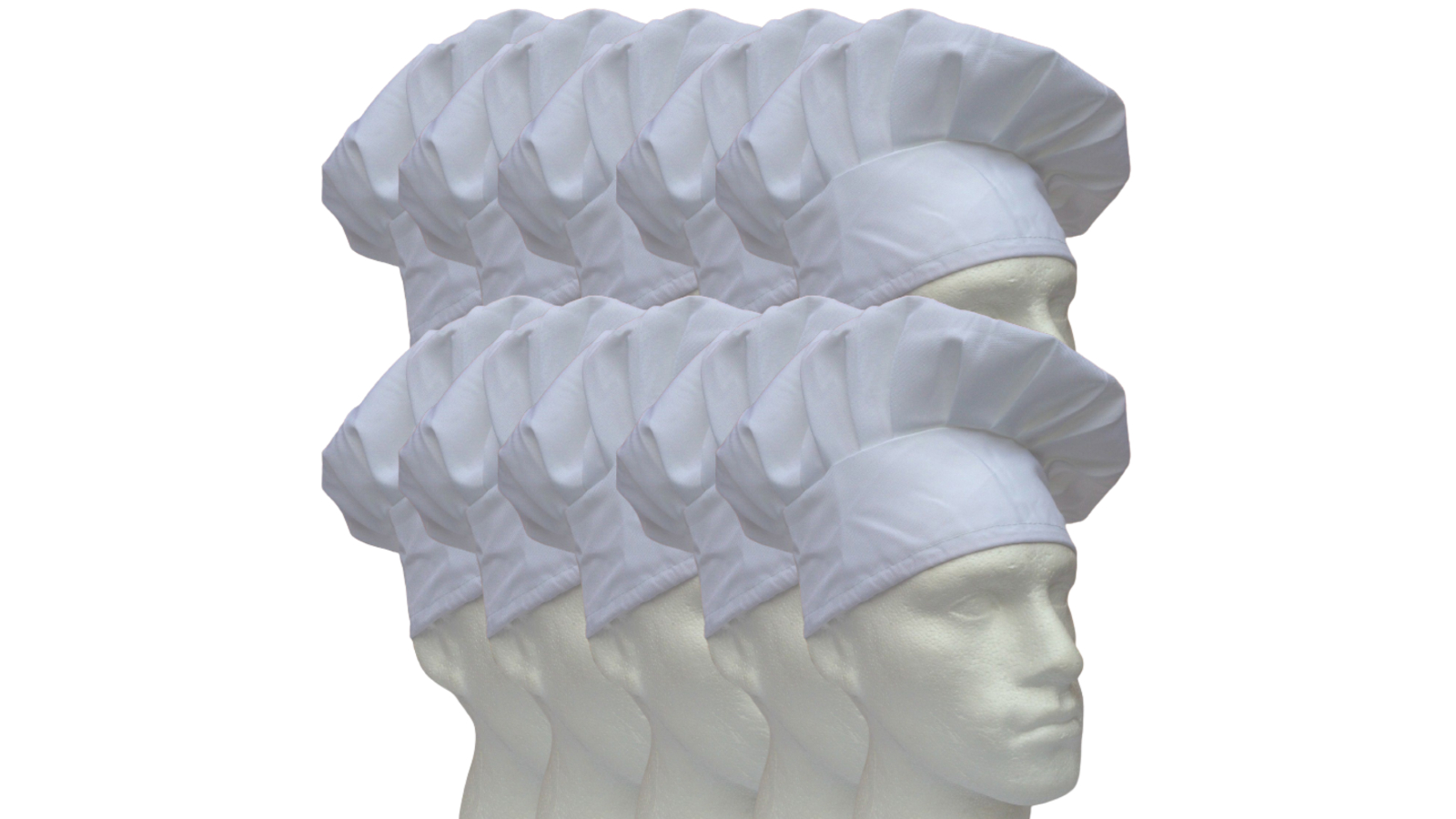 BR Costumes 10 Piece Adult Chefs Cotton Hat - White | Harvey Norman