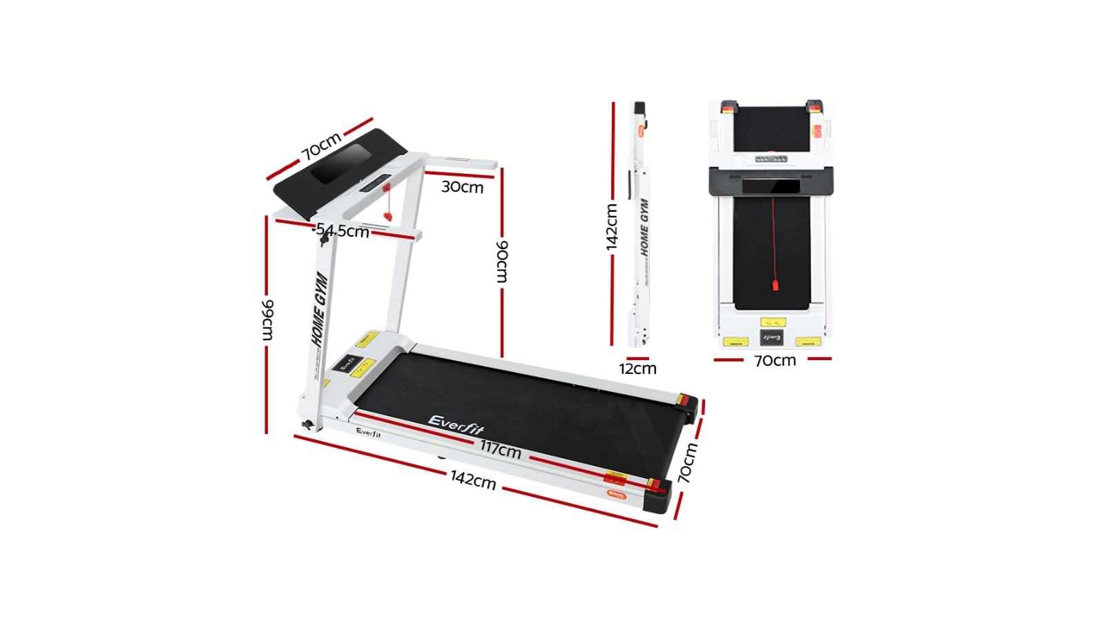 Everfit Treadmill Electric Fully Foldable Home Gym Exercise Fitness ...