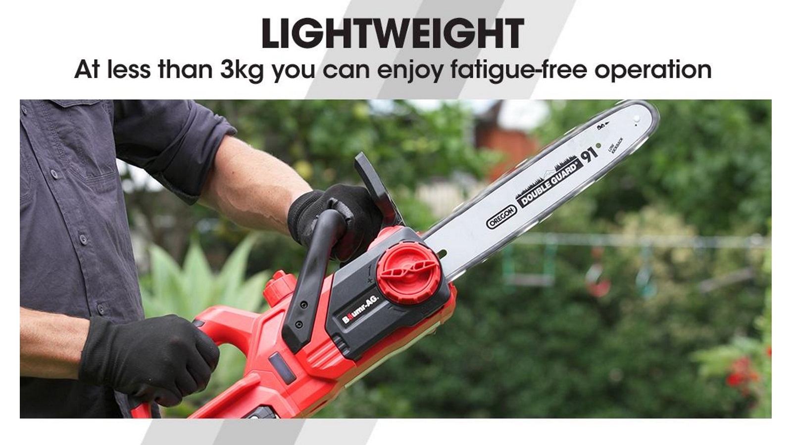 Baumr AG 20V 10 Bar Cordless Chainsaw Lithium Ion Electric Pruner Oregon Garden Harvey Norman