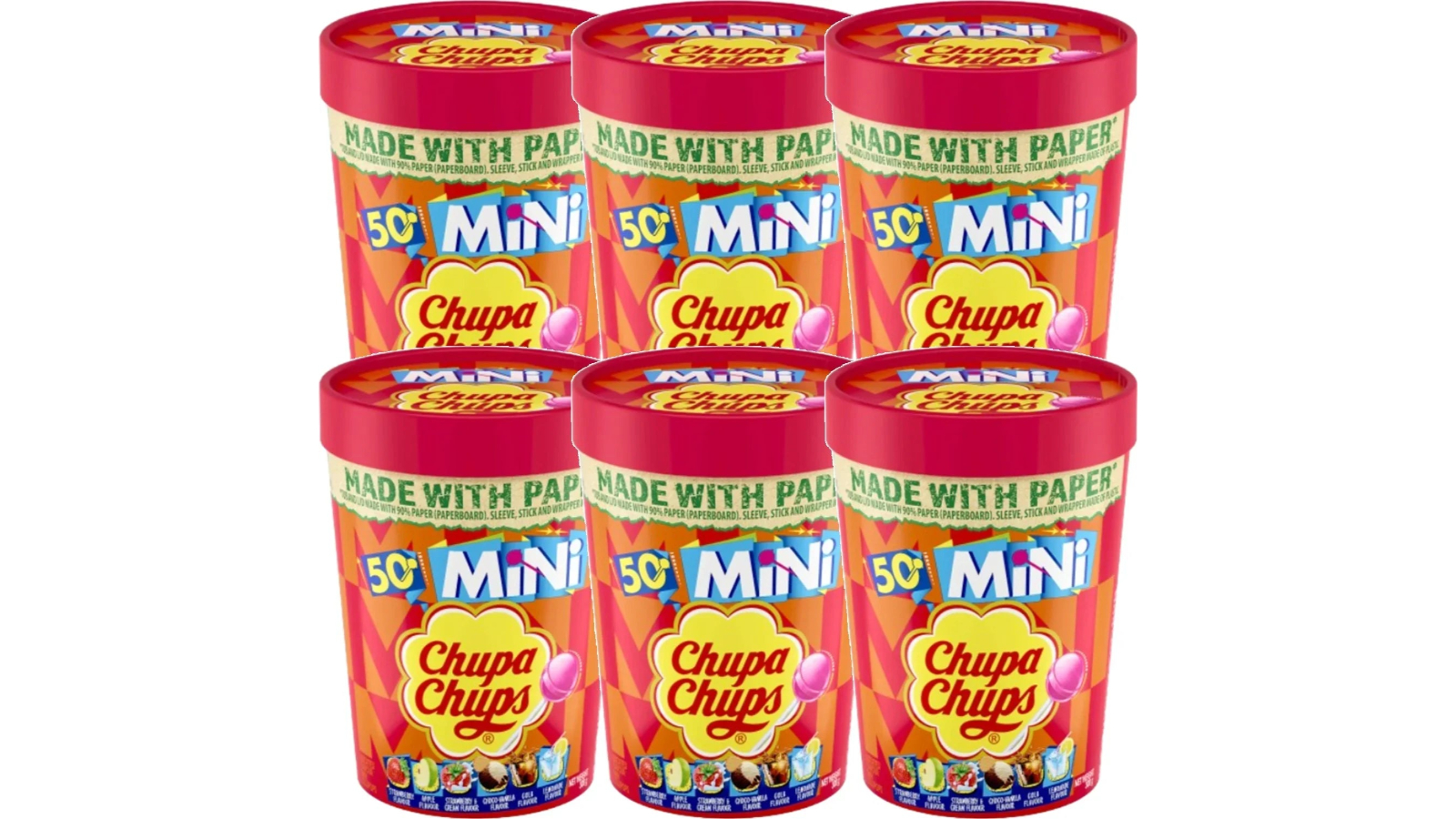 Chupa Chups Pack of 6 Tube of 50 Best of Mini Lollipop | Harvey Norman
