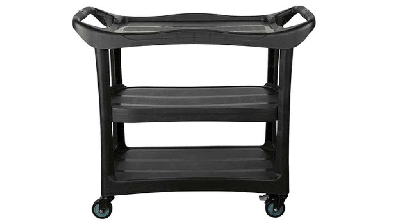 Cleanlink 3-Tier Lockable Utility Cleaning Wheels Castor Trolley ...